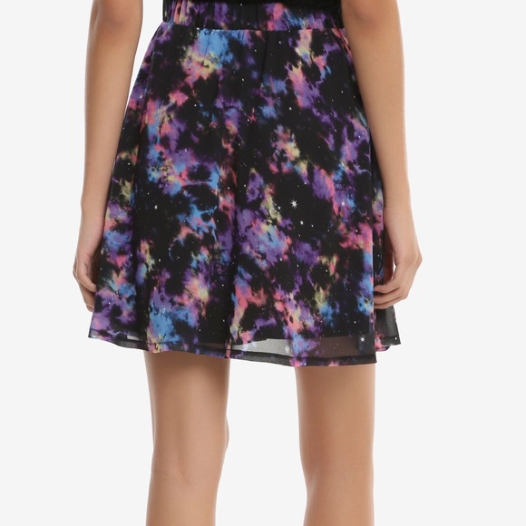 Hot Topic | Skirts | Galaxy Chiffon Skater Skirt By Hot Topic | Poshmark